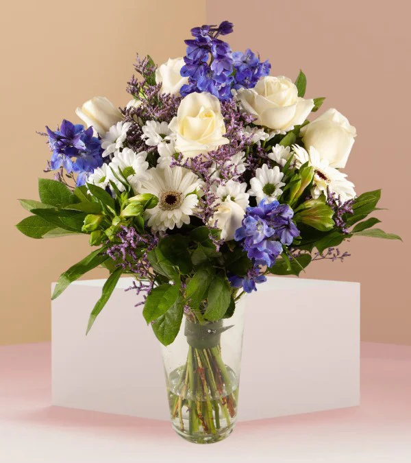 Sympathy Bouquet Blue | Fresh Flowers by LoveBlooms.ie